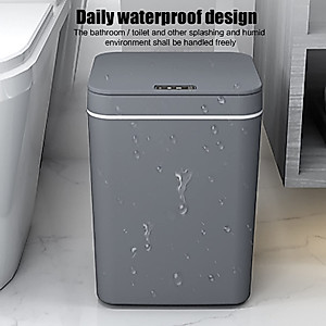 Generic Automatic Trash Can,4.2Gallon Self-Sealing and Self-Changing Smart Trash Can, Rechargeable Touchless Motion Sensor Trash Bin with lid for Bathroom Kitchen Office Bedroom (White, 16L)