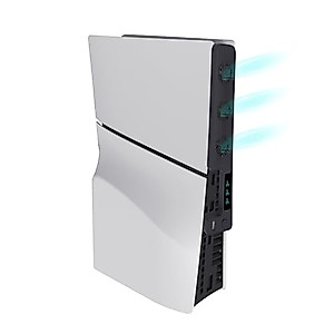 Hesupy Cooling Fan for PS5 Slim Gaming Console for Sony P5 Slim Thermal Cooler Fan, Built-in 3 Fans, with 3 Air Speed Settings, Fan Speed Up to 9500RPM (Silver)