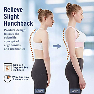 Vicorrect Posture Corrector for Women and Men, Adjustable Upper Back Brace for Clavicle Support and Providing Pain Relief from Neck, Shoulder, and Upper Back S-M (25"-35")