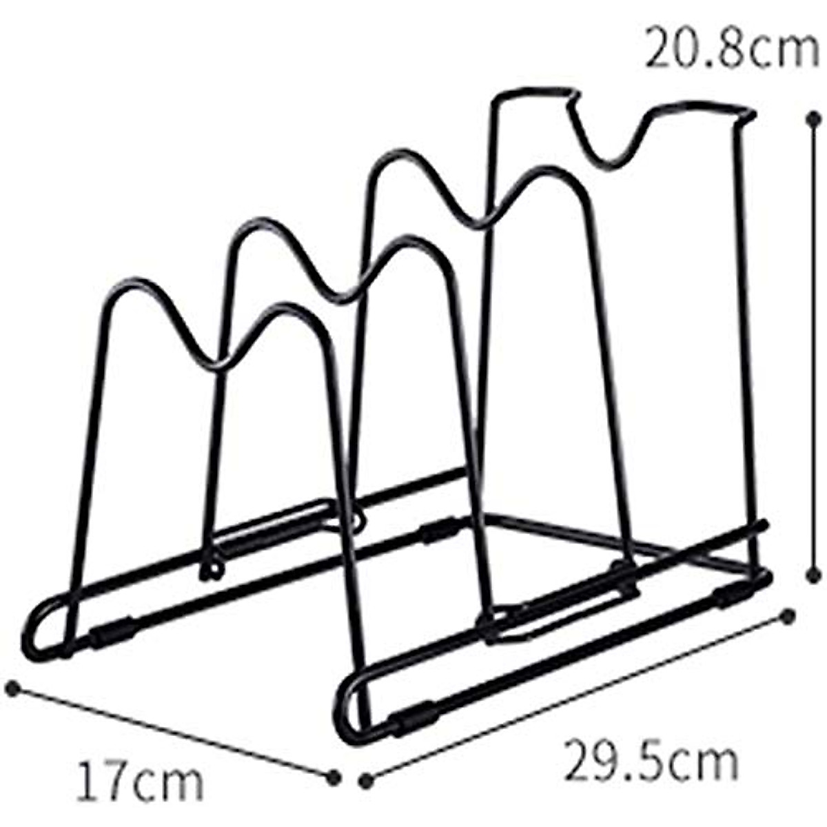 DRNKS Iron Rack Dish Rack Kitchen Pot lid Rack Storage Box Shelf Storage Pot lid Multi-Function Pot Holder Spoon Rack Foldable Suitable for Kitchen