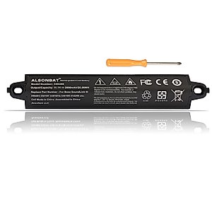 ALSONBAT Replacement Battery for Bose 404600, Soundlink 3/III 359498 33010 330107 330107A 359495 Bose Soundlink Mobile Speaker II, Battery for Bose Soundlink 11.4V 2600mAh/28.86Wh