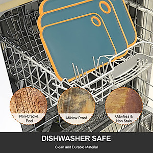 Bonjin Cutting Board for Kitchen(Set of 3), Wheat straw PP material Chopping Boards-BPA Free Mats, Dishwasher Safe, Juice Grooves Non-Slip Design