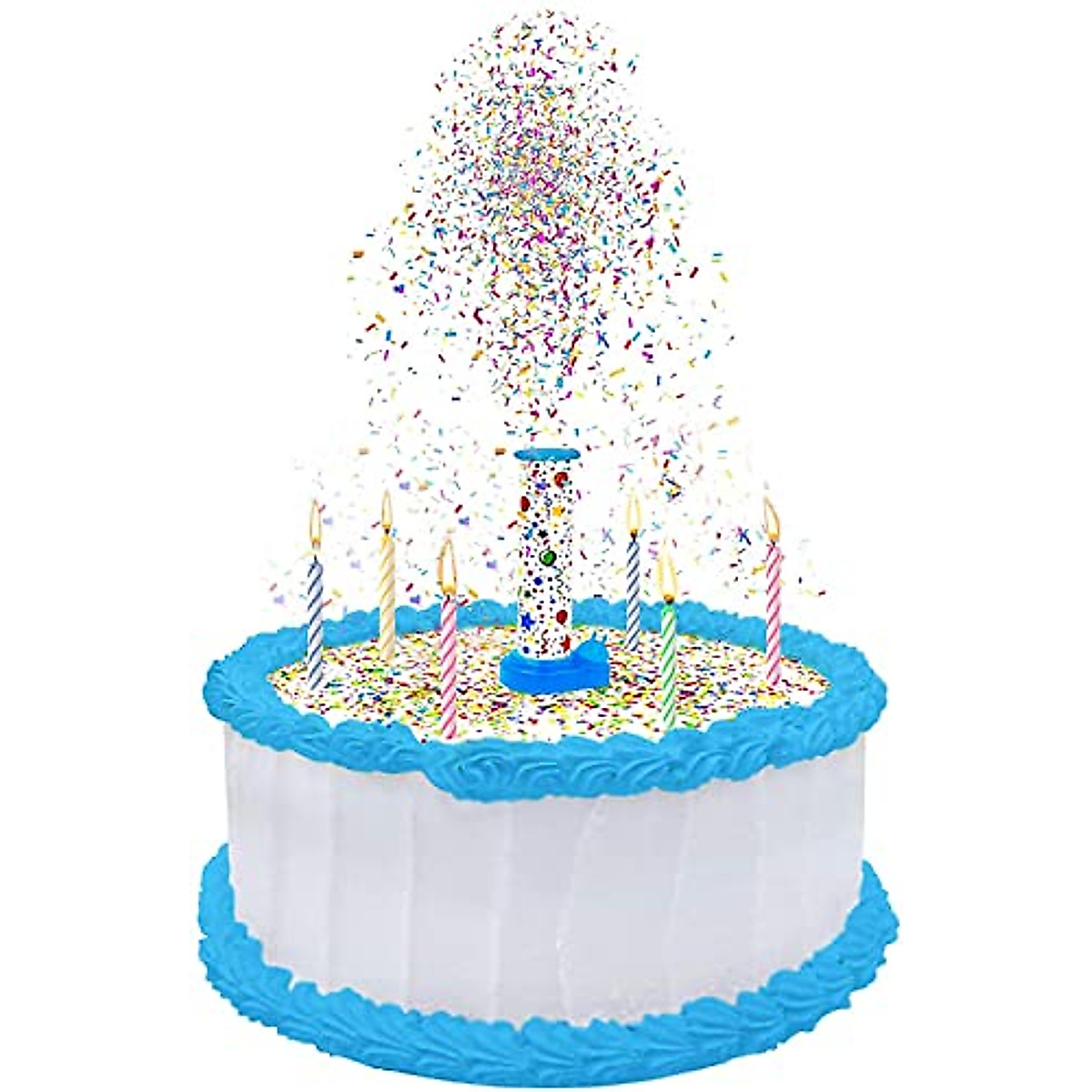 BEST PARTY EVER! Confetti Candle Cake Topper, Shower Your Cake in Edible Confetti Sprinkles, Fun Way to Celebrate Birthdays, Parties and More, 2-Pack, Pink