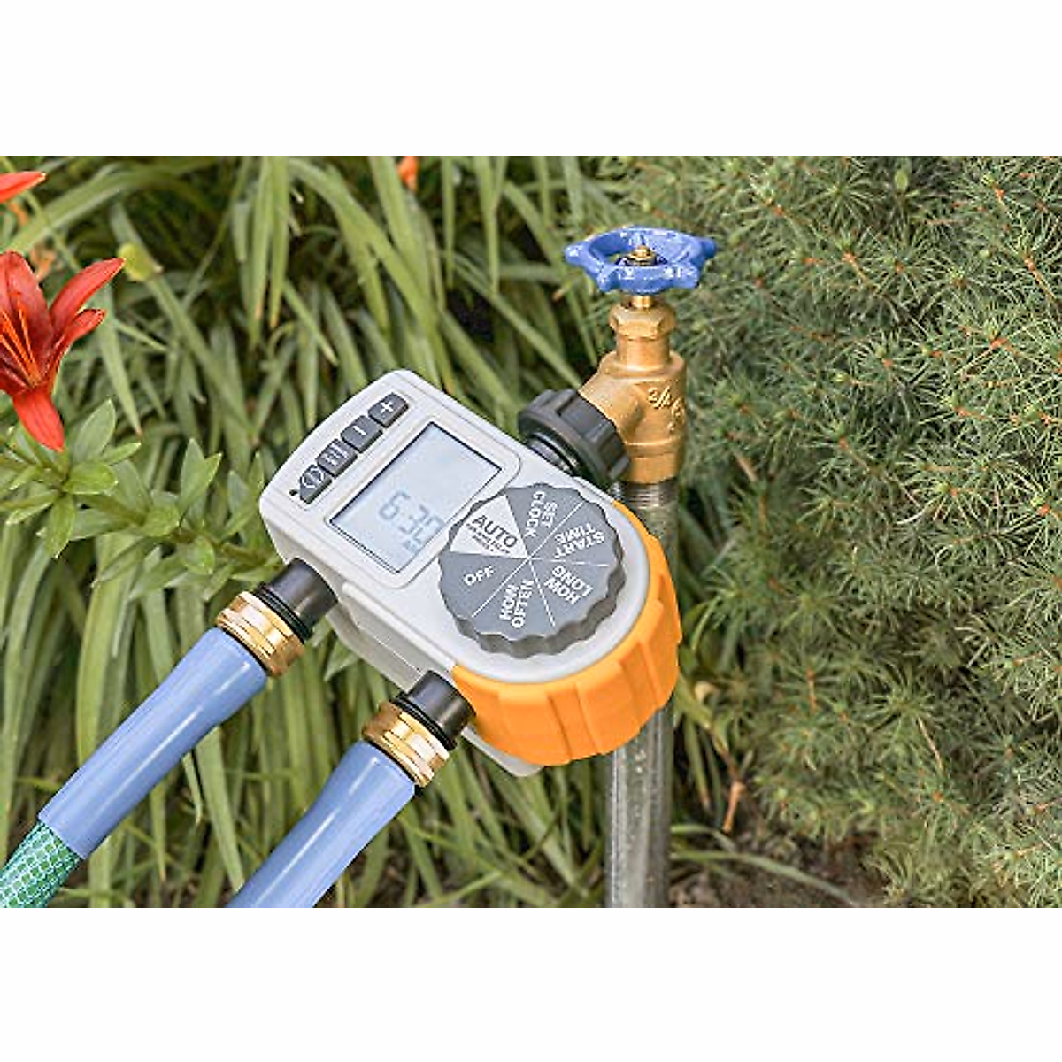 Solterra 28153 Single-Dial Two-Outlet Hose Timer, Gray