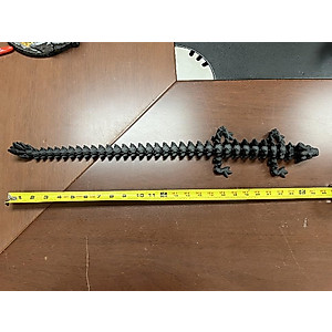 MunnyGrubbers - XL 26" Crystal Dragon Fidget Toy - Heavy Duty - 3D Printed Flexible Articulating Dragon Plastic Collectible Figurine - Surprise Egg Compatible - (Black Dragon)