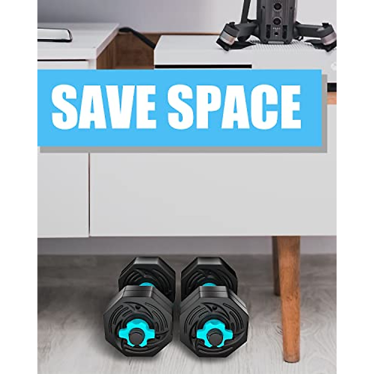 Weights Dumbbells Set,20LB Adjustable ARUNDO Exercise Equipment for Home Gym Workouts,Free Weights Muscle Building Barbell Set for Men/Women