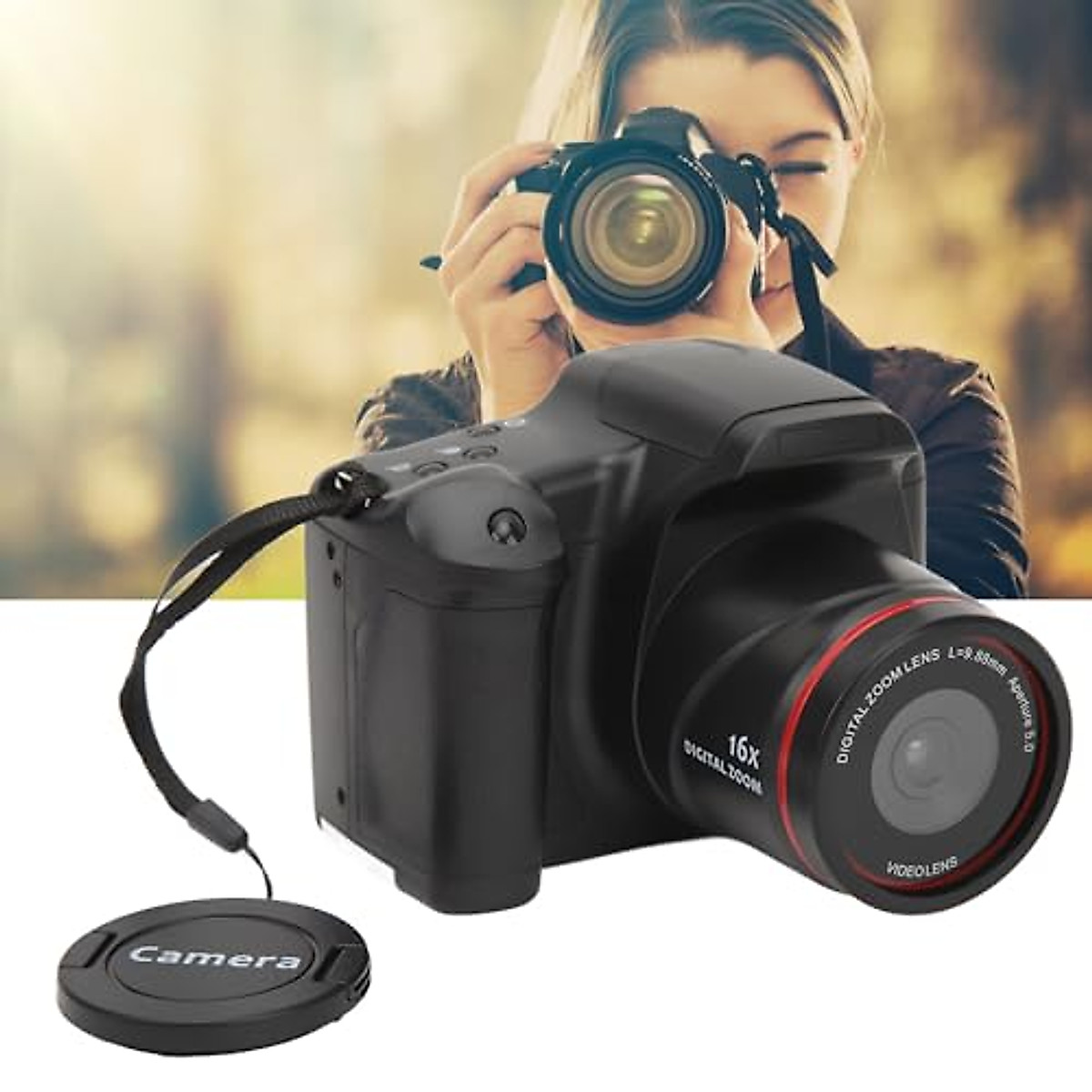 Digital Camera, 1080P Camera with 16X Digital Zoom, Portable Mini Rechargeable Camera, Gifts for Students Teens Adults Girls Boys, Camera for vlog
