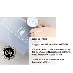 EMI EBL-430 Royal Sprague Stethoscope and Large Adult Cuff (See Large Cuff Size: 33 cm to 51 cm | 13 inch to 20 inch) Aneroid Sphygmomanometer Manual Blood Pressure Set