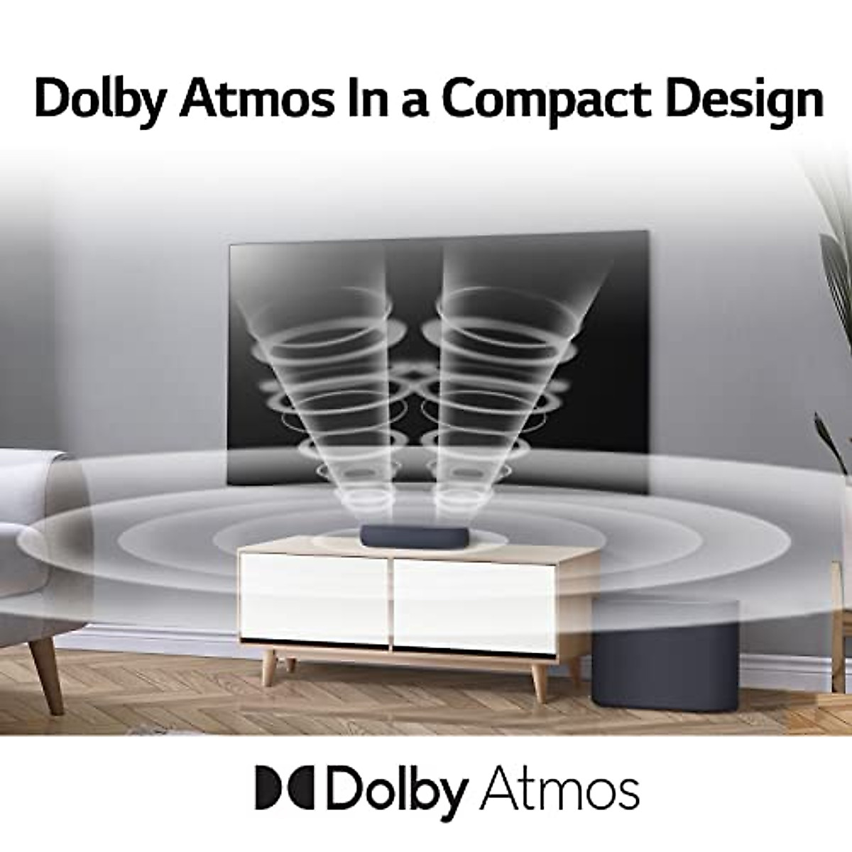 LG Eclair QP5 Sound Bar 3.1.2ch, Dolby Atmos & DTS:X with Upfiring Height Speakers Compact Design, 4K & HDR Passthrough, Black - 2021