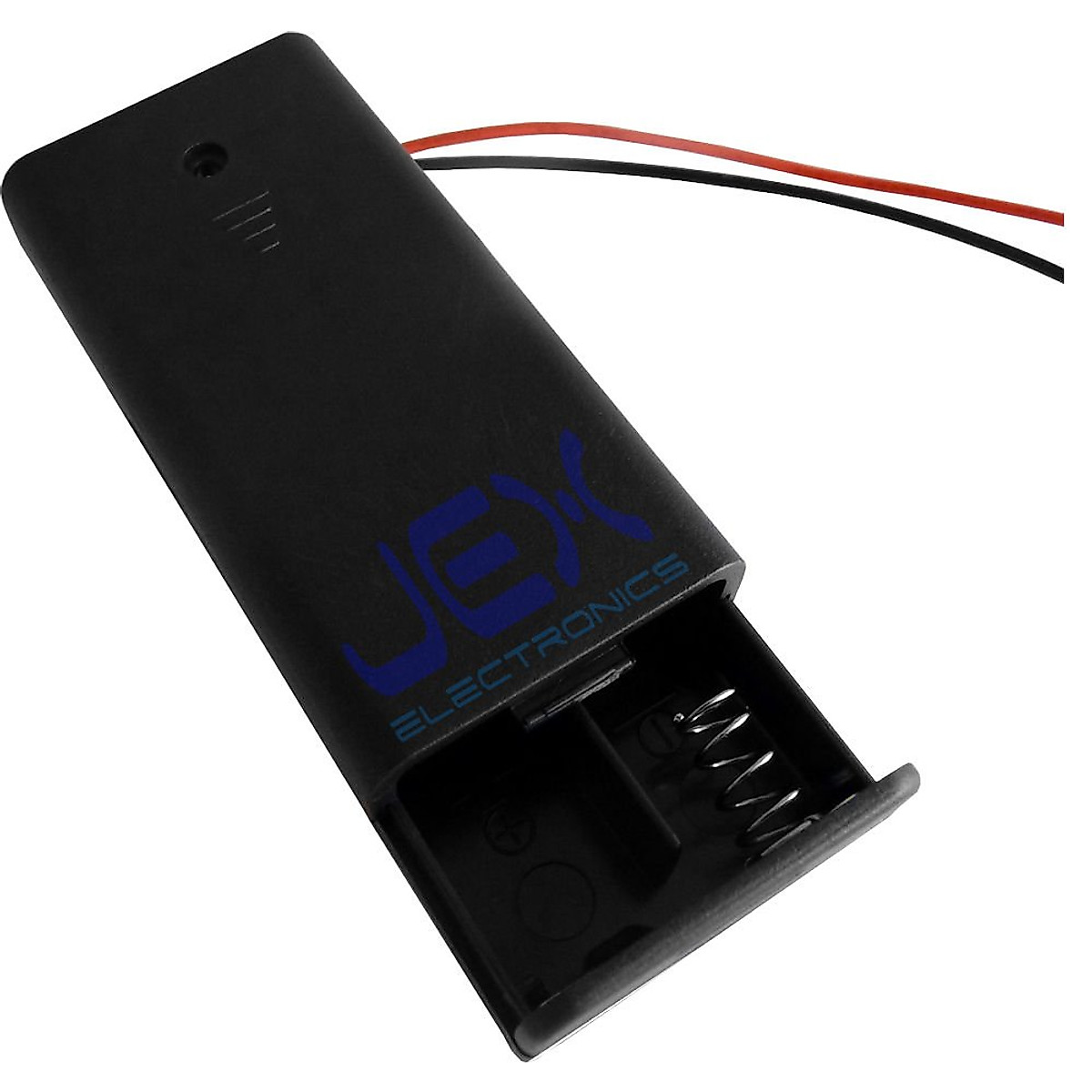 Jex Electronics Two/Twin/2X AA DIY Battery Holder Case Box 3V with Power Switch & Bare Wire Ends
