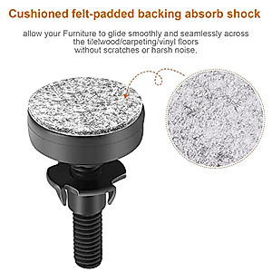 NANMOTUE Leveling Feet Adjustable Furniture Feet, 3/8'' UNC Thread Furniture Levelers, Adjustable Leveling Feet for Table Chairs Cabinets Sofa Raiser, 4PCS Table Leg Levelers