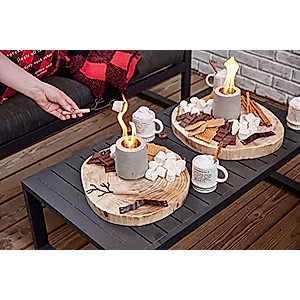 Mud Pie Mini Marshmallow Smore's Roasting Set, Pit 4" x 4" Dia | Skewer 5 3/4"