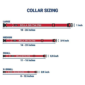 GoTags Personalized Dog Collar, Custom Embroidered Pet ID Dog Collar with Pet Name and Phone Number, Adjustable with Quick Release Snap Buckle