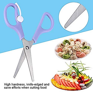 Baby Food Scissors,Baby Food Scissors,Portable Stainless Steel Scissor Children Safety Food Cutter with Cover for Baby Infant Complementary Food(Purple)