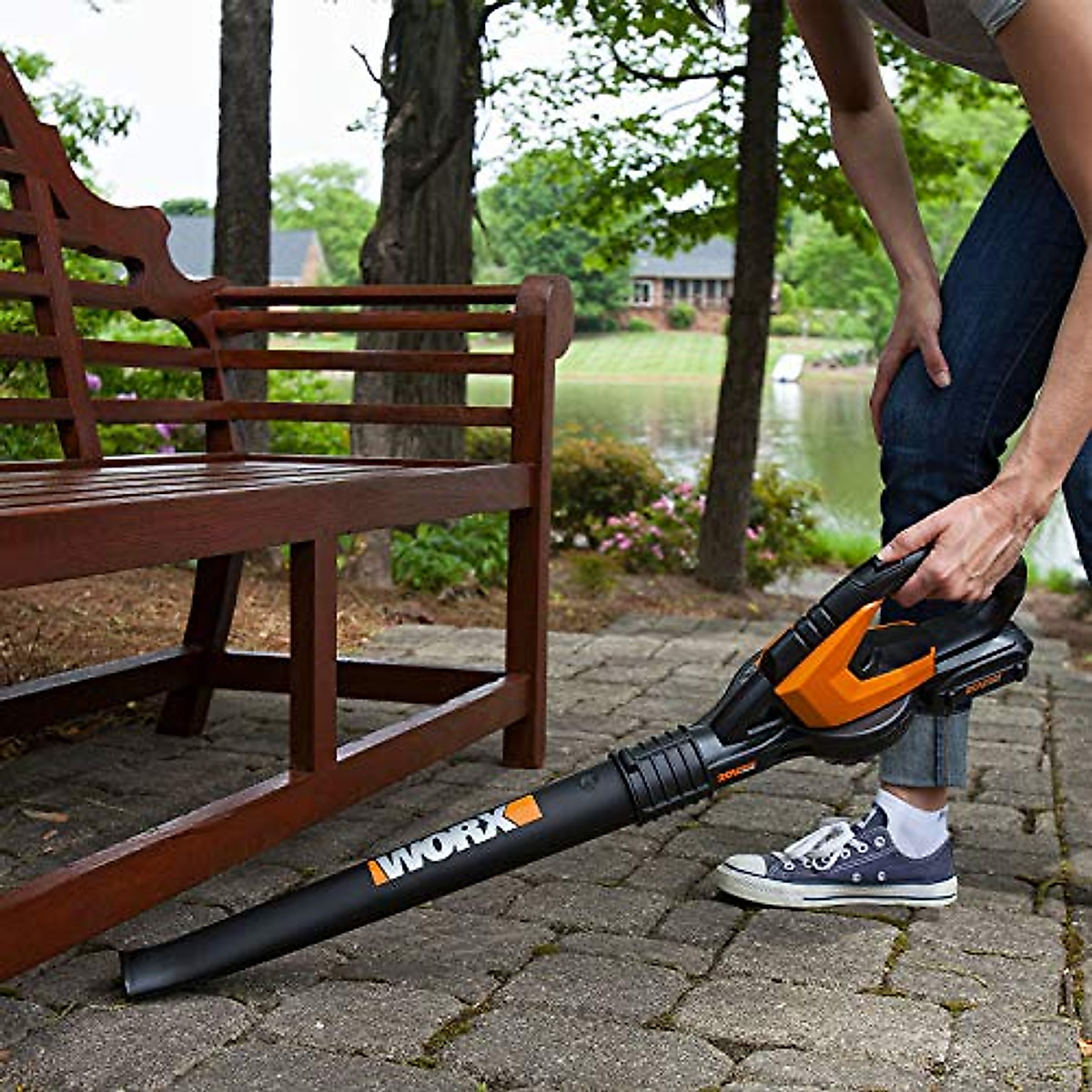 WORX 20V Cordless Leaf Blower WG545.6 DC Blower Vacuum,1*2.0Ah Battery & Charger Included
