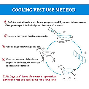 TVMALL Dog Cooling Vest Breathable Mesh Dog Jacket Summer Cool and Comfortable Dog Coat Adjustable with Reflective Strip Pet Clothes Suitable for Large Medium and Small Dogs (S, New-Blue)