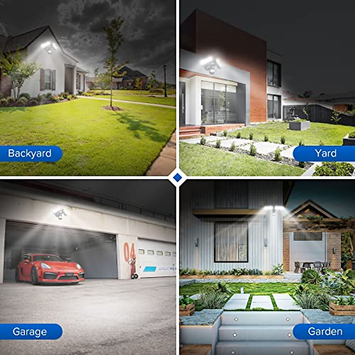 SANSI 36W 3600LM LED Motion Sensor Outdoor Light, 50,000 Hrs Lifespan Security Light, 350W Equiv 5000K Dusk to Dawn IP65 Flood Light, Super Bright for Backyard, Black, Bright Series, not Solar