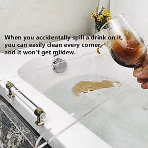 42" Gold Handle transaprent Bathtub Caddy for Luxury Bathroom