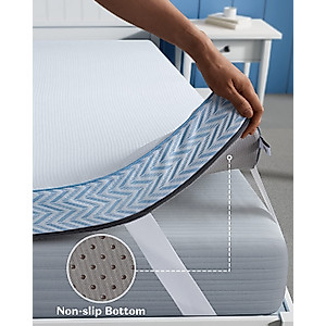 BedStory Firm Mattress Topper Queen XL, 2 Inch Foam Bed Topper High Density