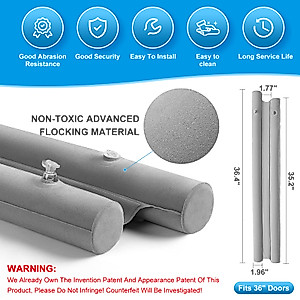 PearlLives Air Cushion Door Draft Stopper, Express Door Sweep for Wind, Dust, Smoke, Noise Protection and Energy Saving (Gray, 36 inches)