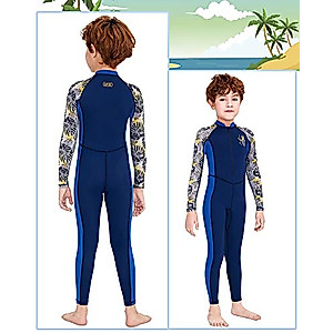Full Cover Wetsuit for Toddler Quick Dry Thermal Swimsuit Sun UV Protection Bodysuit Zip Stretch Wet Suits for Diving Swimming