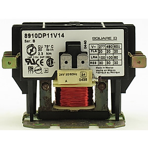 SCHNEIDER ELECTRIC 8910DP31V14 Contactor 600-Vac 30-Amp Dp Plus Options Electrical Box