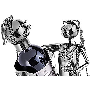 BRUBAKER Wine Bottle Holder Lovers Metal Sculptures and Figurines Decor Wine Racks and Stands Gifts Decoration
