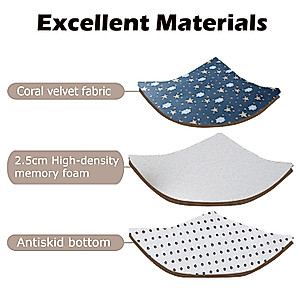 Loartee Coral Velvet Area Rug - 1" Thick Memory Foam Baby Play Mat, Washable Toddler Carpet, Home Decor for Living Room, Nursery, Kids Bedroom, Starry Blue, 4'11"x6'7"