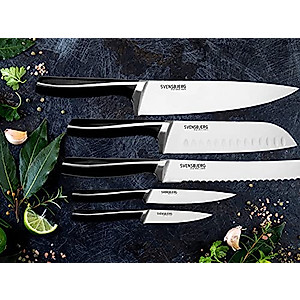 Svensbjerg Modern Chef Kitchen Knife Set without Block, Chef Knife Set Knives Kitchen Set, Knife set for Kitchen, Stainless Steel, Sharp, German Brand | SB-KS301