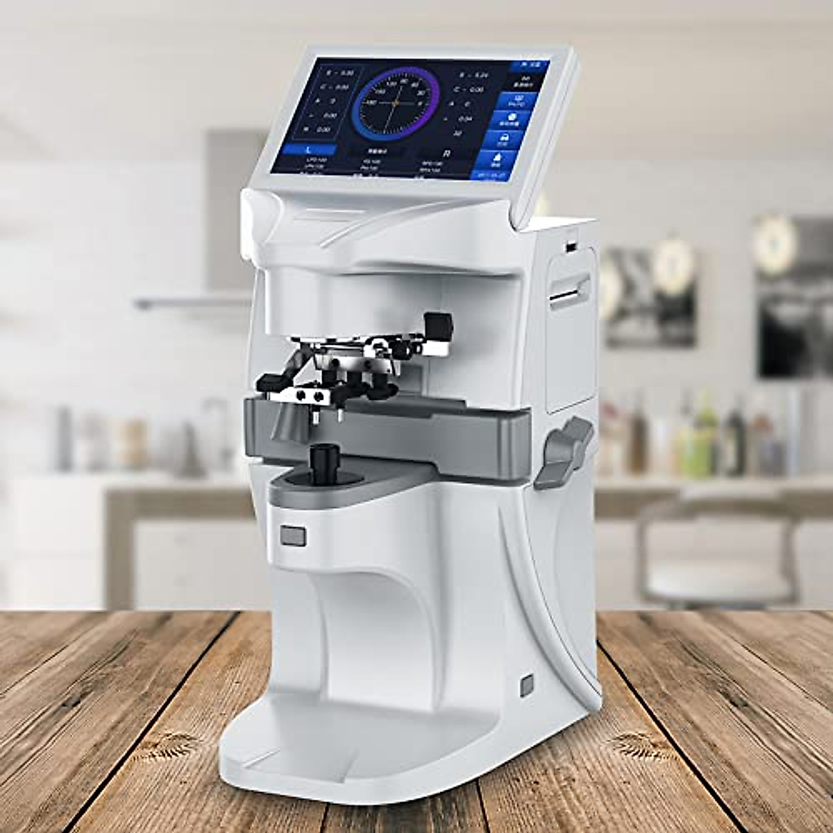 AISITESY Screen Focimeter Lensmeter Auto Lens Meter 7 Inch Touch Screen Auto LensMeter Uv Digital Auto Lensmeter Lensometer with Pd Printing White