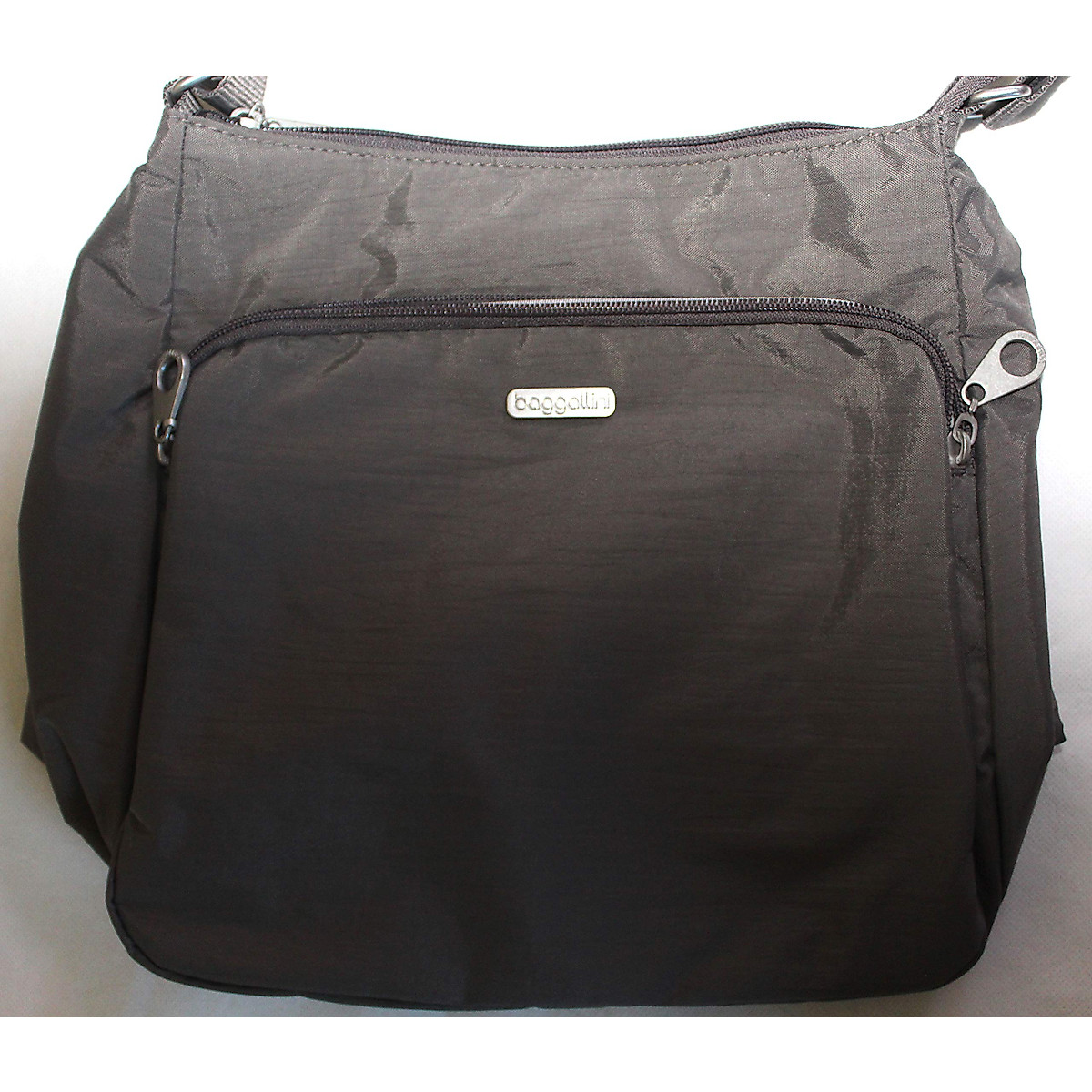 Baggallini Gray Shoulder Hand Bag Purse Handbag Nylon, Medium