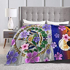 Fleece Blanket El Salvador Flag Plush Throw Fuzzy Super Soft Reversible Microfiber Flannel Blankets 80"x60"