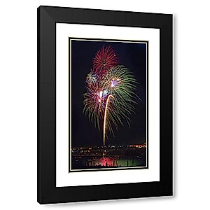 ArtDirect Colorado, Frisco Fireworks Display on July 4th IV 13x18 Black Modern Wood Framed with Double Matting Museum Art Print by Lord, Fred