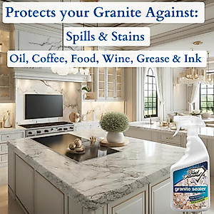 Black Diamond Stoneworks Granite Sealer: Seals and Protects. Marble Sealer Protector. Granite, Marble, and Travertine Countertop Sealer for All Stone Countertops. 1-Pint.