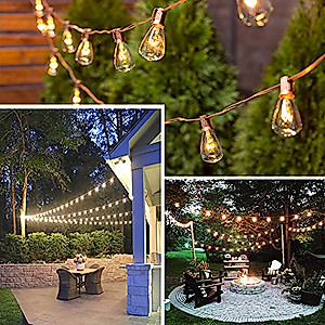 hairmiss 25ft Outdoor Edison Bulb String Lights ST35 Edison Bulbs(Plus 2 Extra Bulbs), UL Listed for Indoor/Outdoor Decor, Perfect for Garden/Backyard/Pergola/Patio/Party (Black)