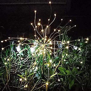Solar Firework Light, Epicgadget 105 LED Warm Light Outdoor Firework Solar Garden Decorative Lights for Walkway Pathway Backyard Christmas Decoration Parties (Warm White) (2 Pieces)