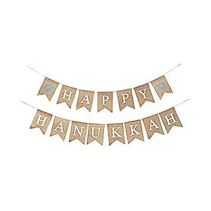 Mandala Crafts Happy Hanukkah Banner for Hanukkah Decorations Outdoor Indoor Hanukkah Decor – Chanukah Banner for Chanukah Decoration