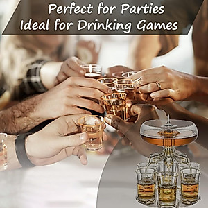 Gmaxty 6 Shot Glass Dispenser and Holder, Shot Glass Dispenser,Shot Dispenser with 6 Shot Glasses,Drink Dispenser for Parties,Drinking Games, Bars, and Hosting