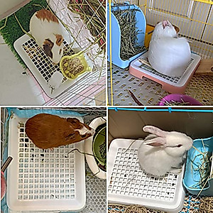 Fhiny Guinea Pig Litter Box, Small Animal Potty Training Rabbit Bedding Litter Pan with Disposable Cage Liners Square Cage Accessories for Guinea Pigs Rabbits Bunny Chinchillas Ferrets (Random Color)