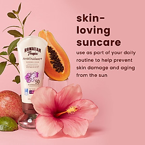 Hawaiian Tropic Skin Defense Sunscreen Lotion SPF 50, 6oz | SPF 50 Sunscreen Lotion with Green Tea Extract, Sunscreen Body Lotion, Oxybenzone Free Sunscreen, 6oz