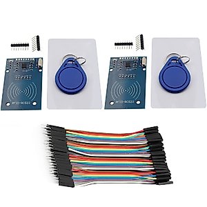 AIHJCNELE 2pcs RFID Kit Mifare RC522 Module IC Card Reader Read Proximity Sensor with S50 Blank Card Key Ring Dupont Cable for Arduino Raspberry MFRC-522 Automatic Door Module Access Cntrol Switch