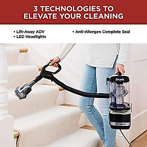 Shark LA322 Navigator Lift-Away ADV Corded Upright Vacuum with Pet Power Brush Crevice and Upholstery Tool, Black