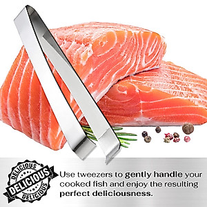 BISHOU Fish Bone Tweezer Pliers Remover Tool Made in Japan 18-0 Stainless Steel (4.7" (12cm))