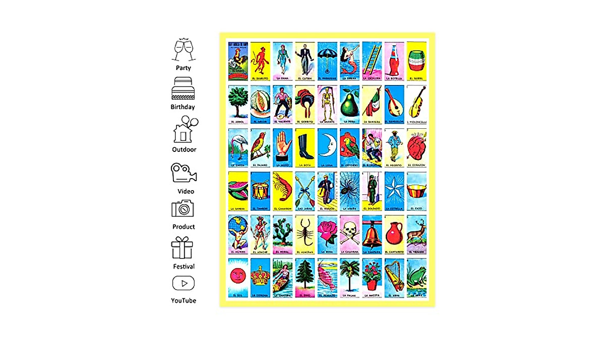 Mexican Loteria 5x7ft Party Backdrop – Vibrant Vinyl