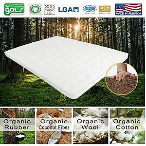 NATURAL LIFE PALMPRING Coconut Coir Mattress 3 Inch, Mattress Topper – Organic Coconut Coir Cotton Wool 3 Inch Pad Pillowtop Firm Bed Comfort Sleep Body Support