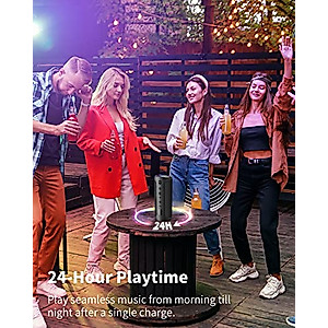 AUKTECH Bluetooth Speakers - Portable Bluetooth Speakers Wireless(100FT) with 20W Loud Stereo Sound, Deeper Bass, RGB Lights, IPX7 Waterproof, Handsfree Mic, 24H Playtime for Home Party Outdoors