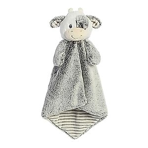 ebba Aurora® Snuggly Cuddlers Luvster™ Coby Cow Baby Stuffed Animal - Comforting Companion - Security and Sleep Aid - Gray 16 Inches