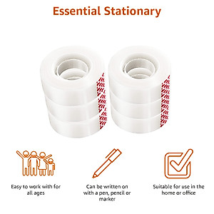 Amazon Basics Matte-finish Tape, Engineered for Repairing, Tape Refills, 3/4" x 27.8 yds, 6 Pack