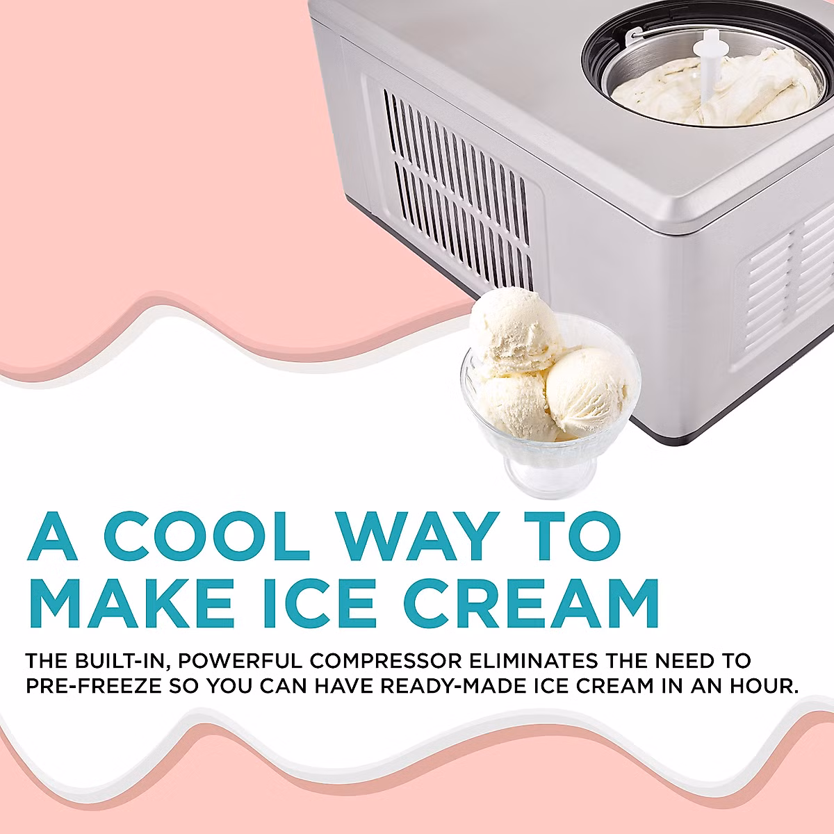 Ivation Automatic Ice Cream Maker Machine, No Pre-freezing Necessary with Built-in Compressor, Stainless Steel Gelato & Yogurt Machine, LCD Touchscreen Control, 2 Qt