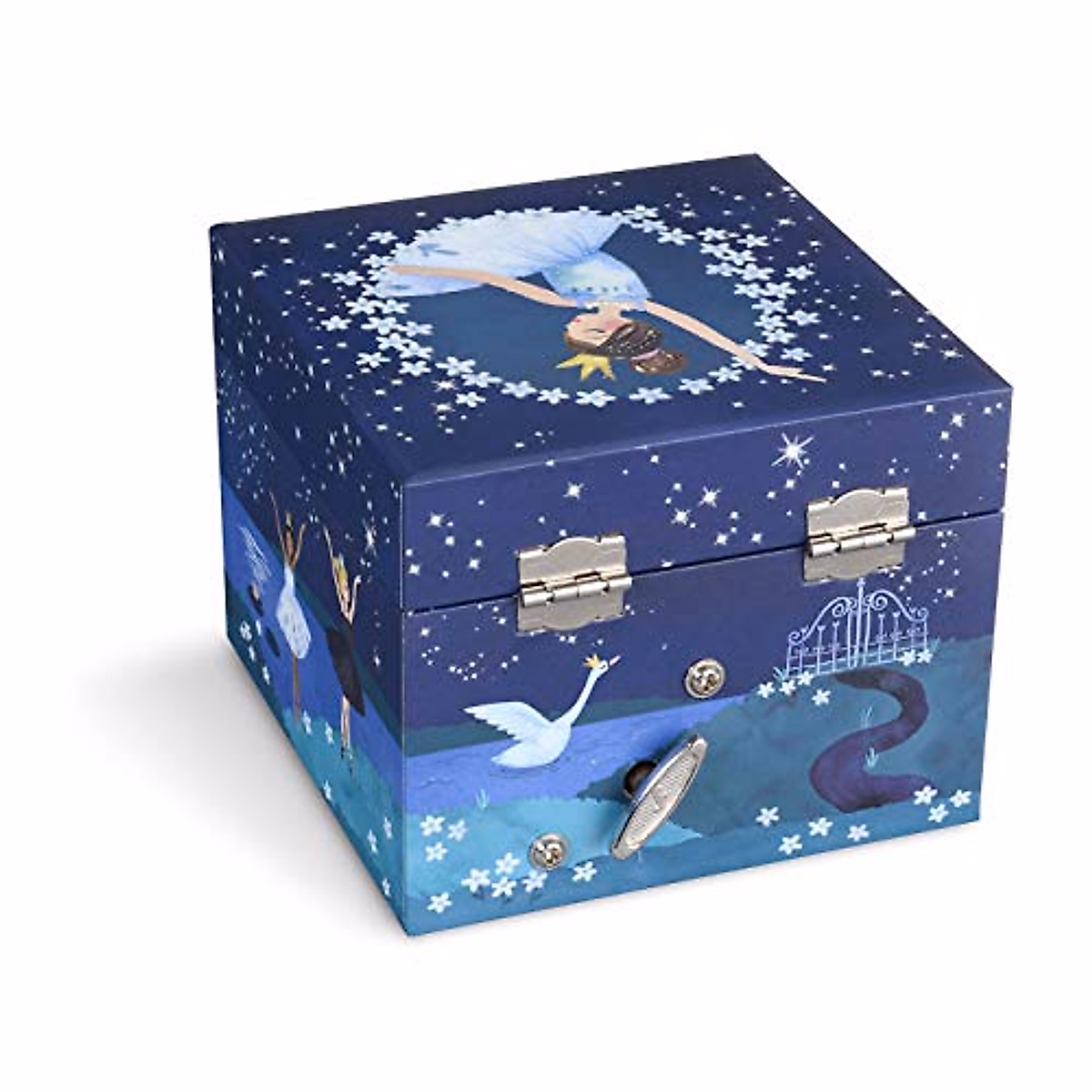 Jewelkeeper Musical Jewelry Box with Spinning Ballerina, Glitter Design, Swan Lake Tune